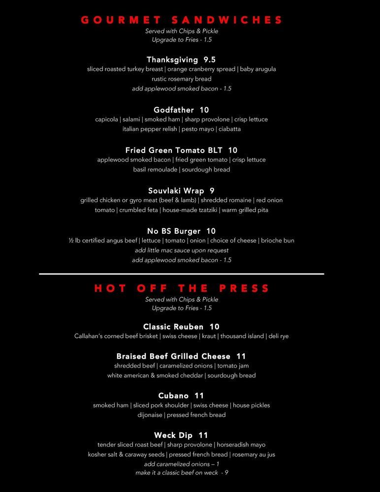 Menu at 773 North pub & bar, Grand Island
