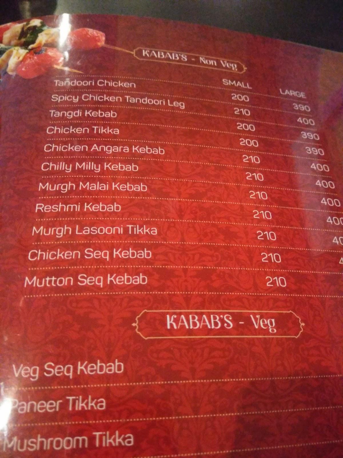 Menu at Aroma's Hyderabad House, Pune, House 520