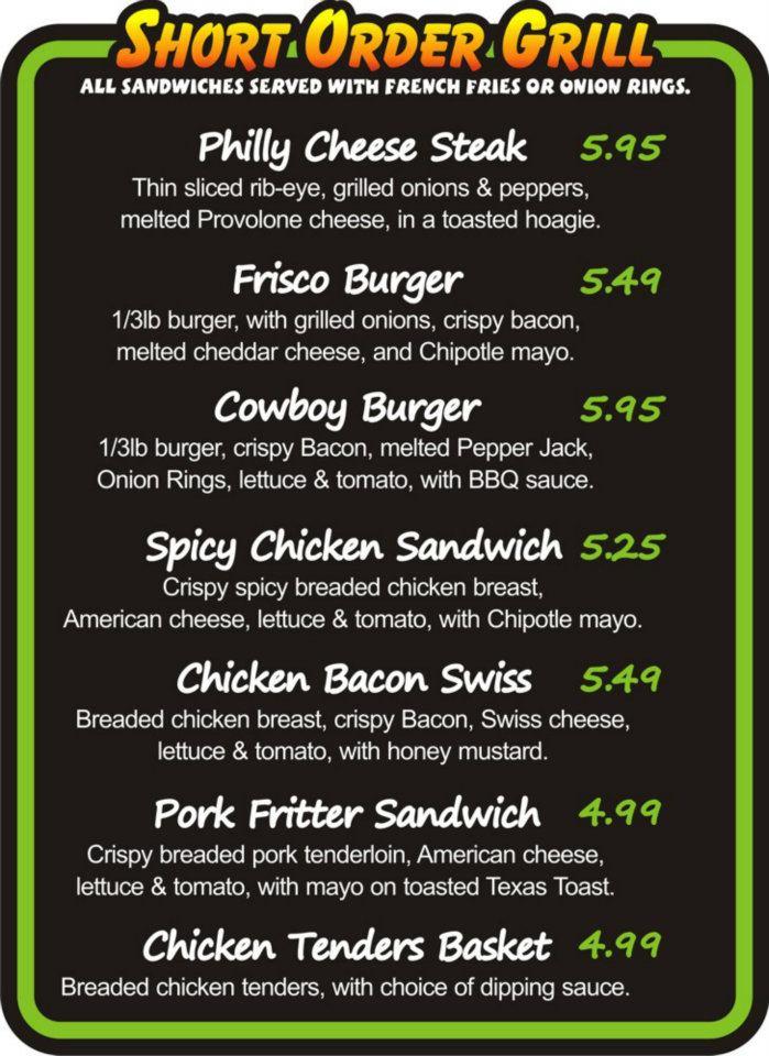 Menu at Frisco Crossing restaurant, Springfield