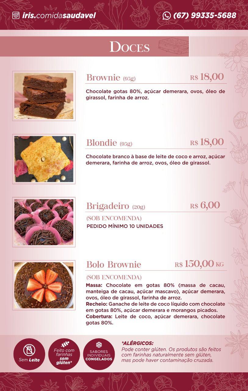 Menu at Íris Comida Saudável restaurant, Dourados