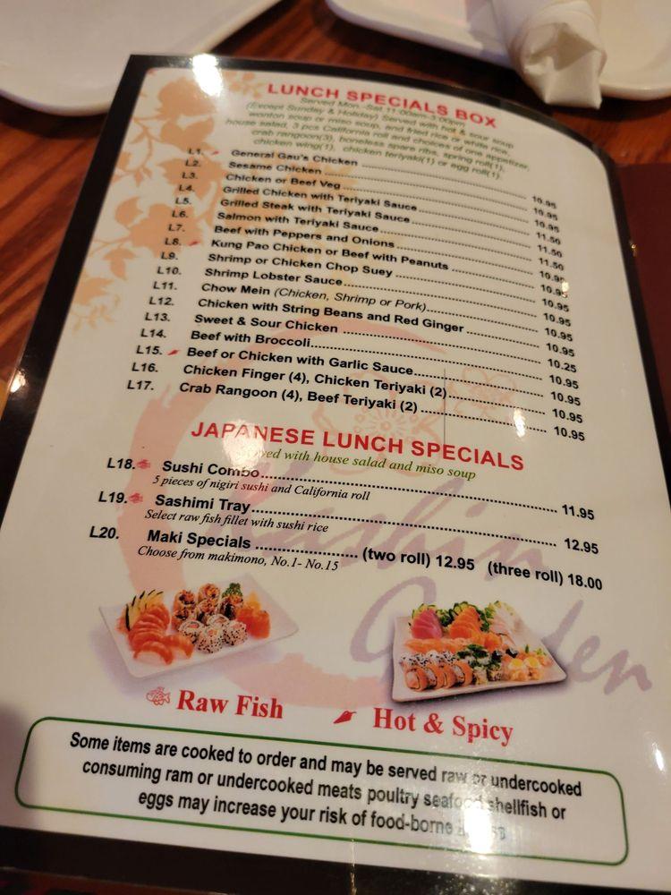 Menu at Kashin Garden restaurant, Dracut, 10 Dinley St