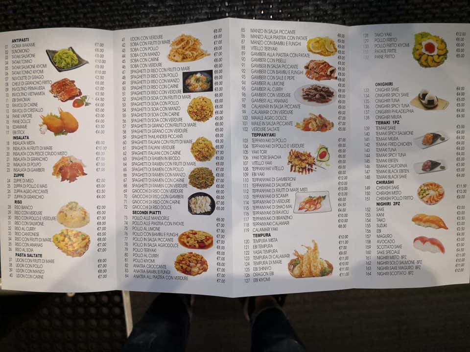 Carta del restaurante Kiyomi, Villair-Amerique