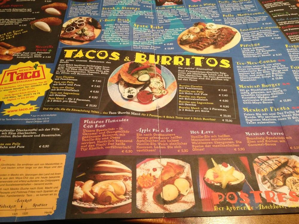 Carta del restaurante Taco, Wiener Neudorf, SCS-Straße Top 458