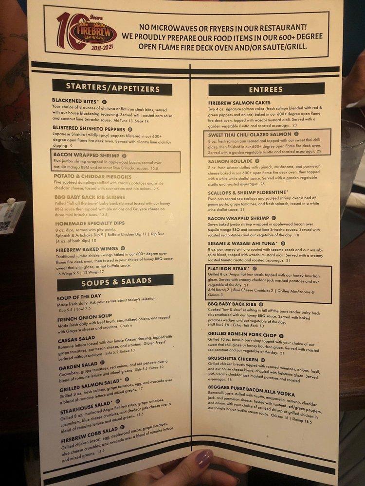 Menu at FIREBREW Bar & Grill - Virginia Beach Restaurant, Virginia Beach