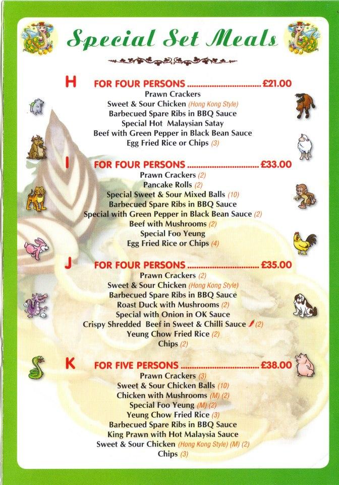 Menu at Green Forest Chinese Takeaway restaurant, Grimsby