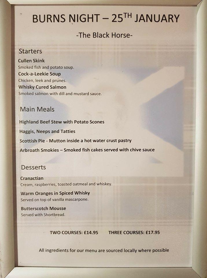 Menu at The Black Horse Inn pub & bar, Kirklington, The black horse The ...