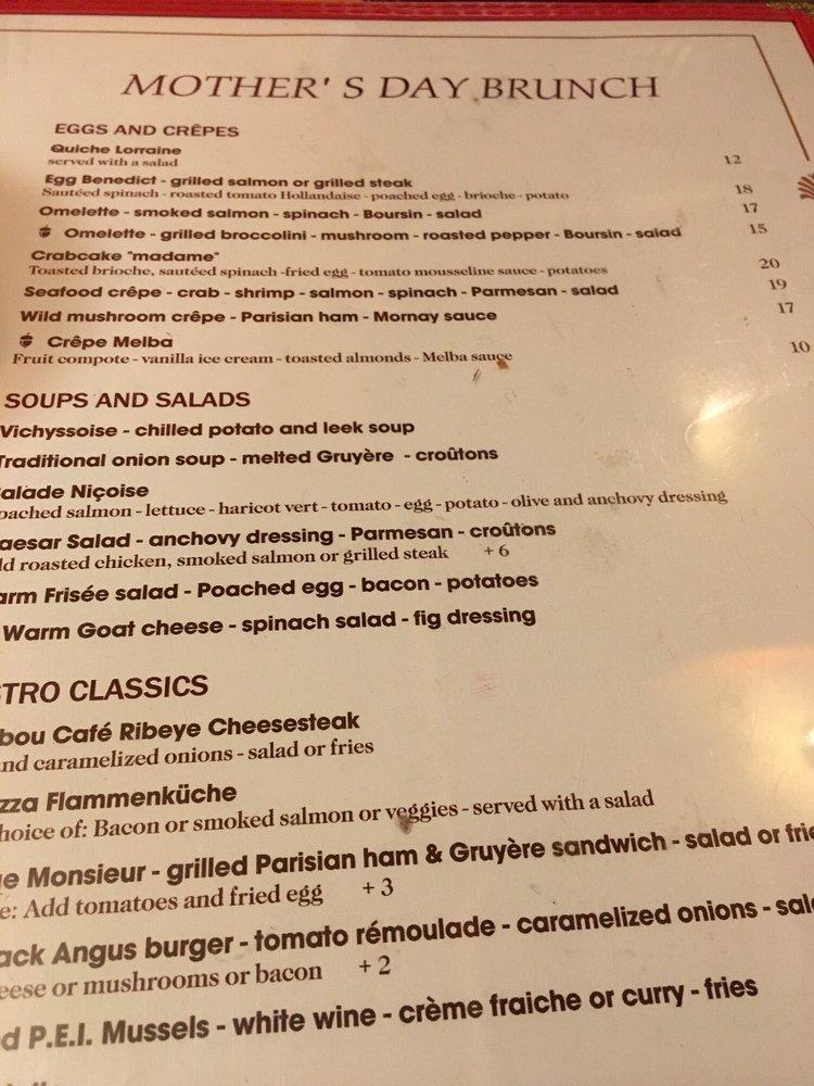 Menu at Caribou Cafe, Philadelphia