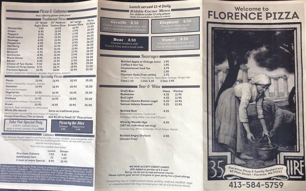 Menu at Florence Pizza & Family pizzeria, Northampton