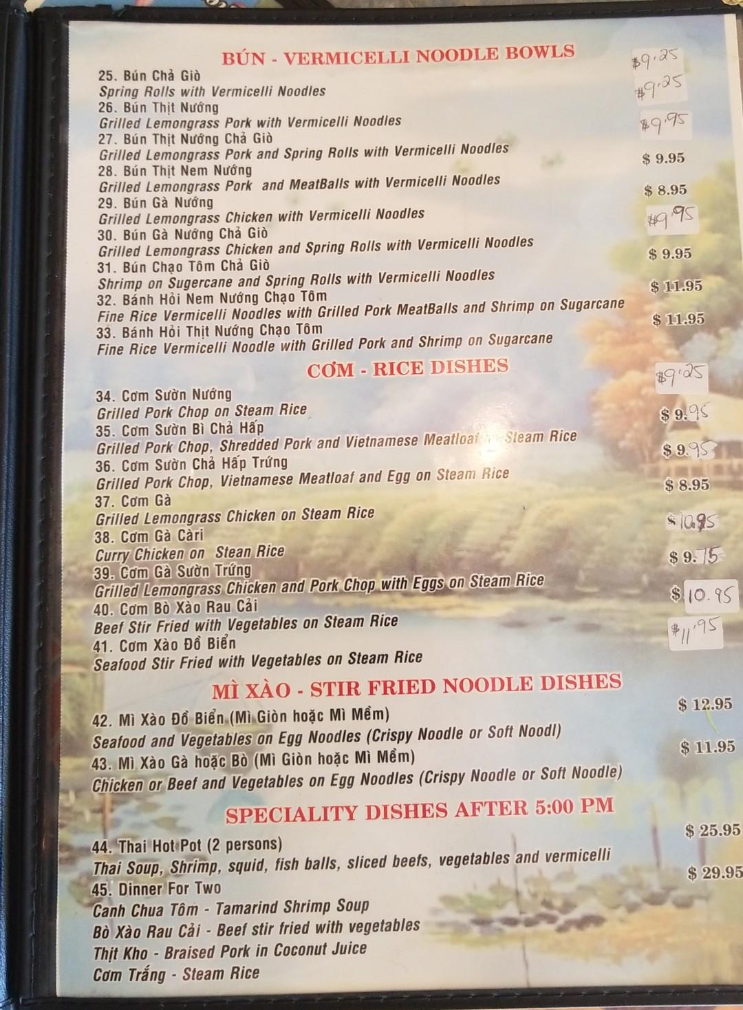 Menu at Pho 88 Restaurant, Prince Rupert