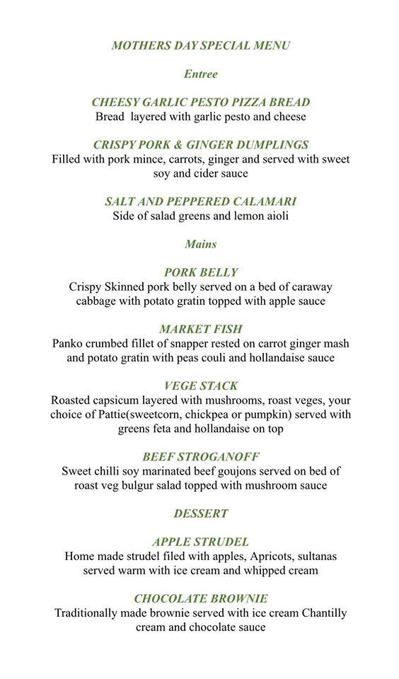 Menu at Salt Air Cafe, Ngunguru
