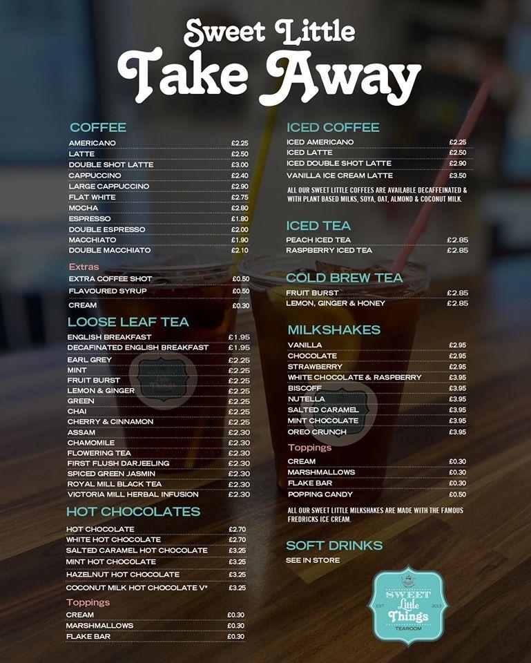 Menu at Sweet Little Things restaurant, Leigh