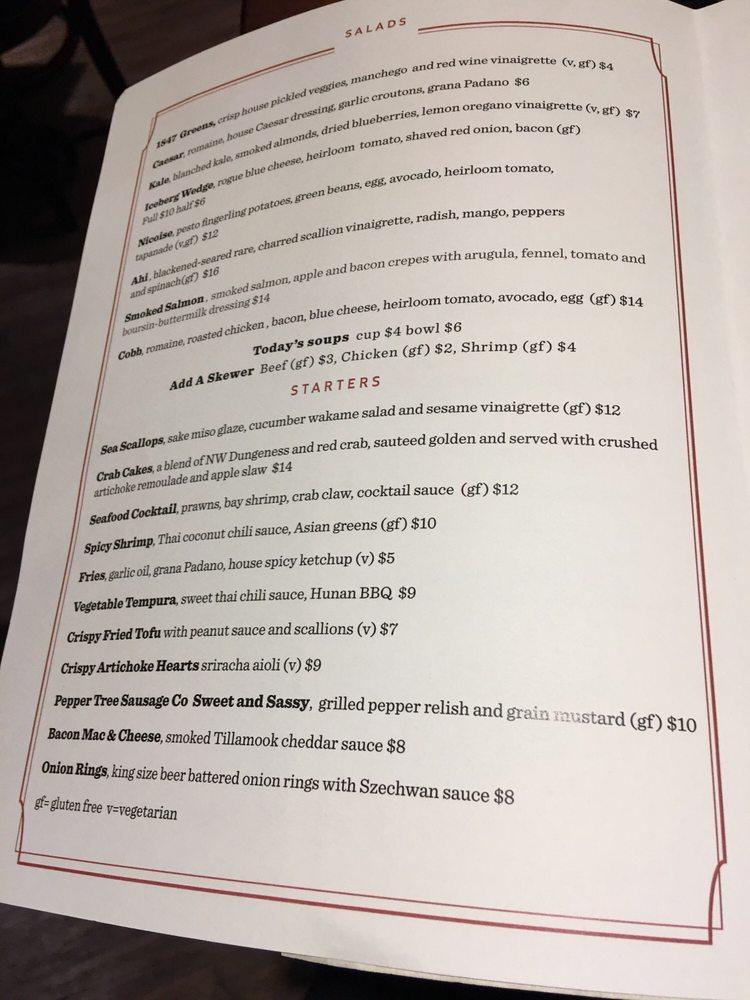 Menu at 1847 Bar & Grill, Lebanon, 505 Mullins Dr