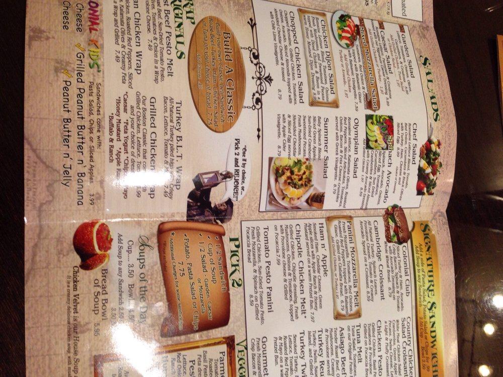 Menu at Boston Coffeehouse restaurant, Deltona