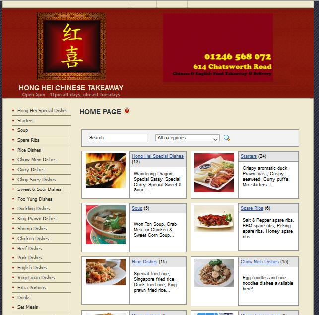 Menu at Hong Hei Chinese Takeaway fast food, Chesterfield