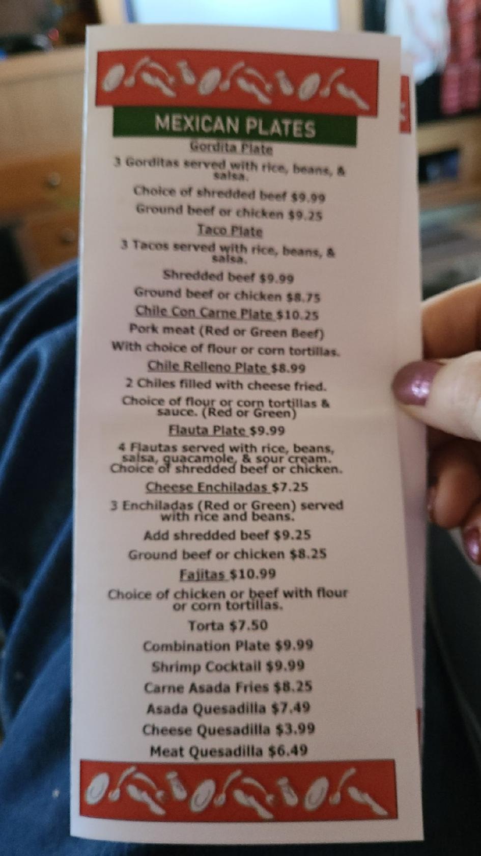 Carta del restaurante Alma's Mexican Kitchen, Deming