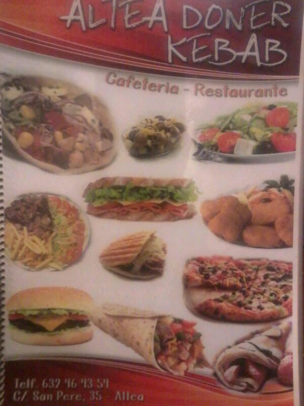 Menu at Altea Doner Kebab pub & bar, Altea