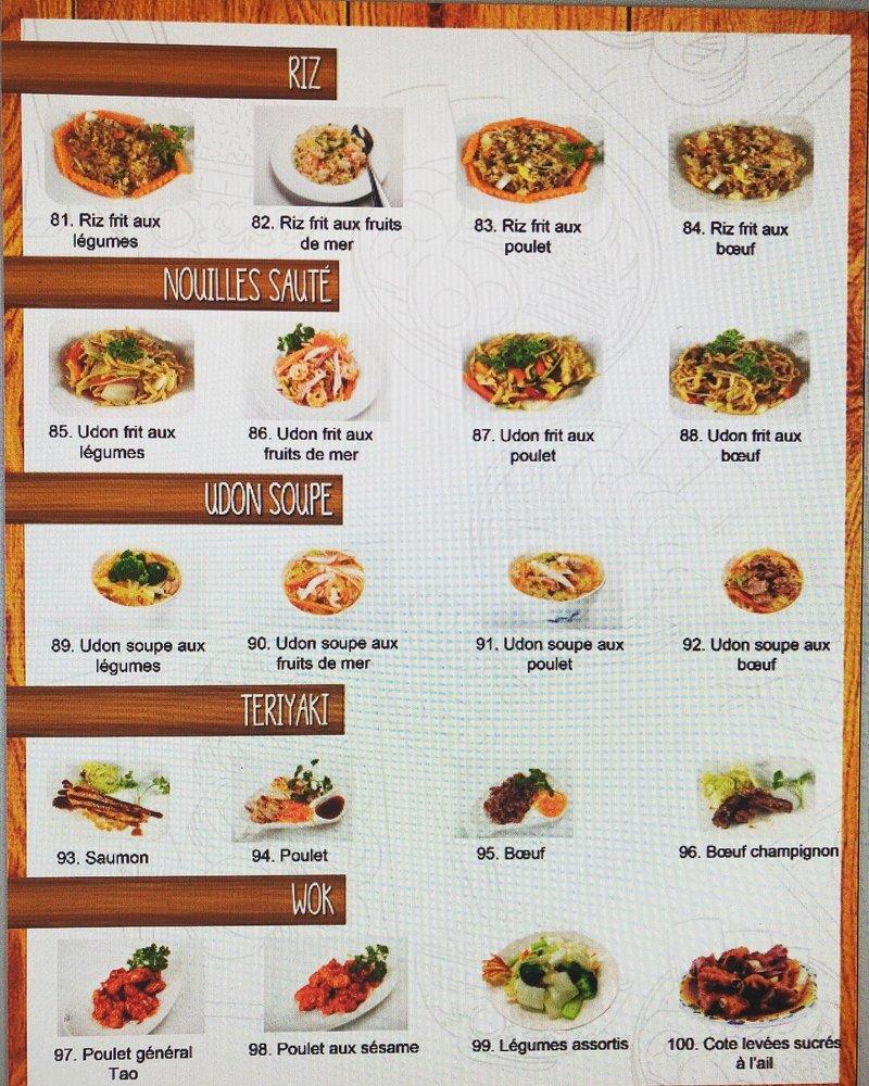 Menu au ITACHO SUSHI À VOLONTÉ restaurant, Trois-Rivières