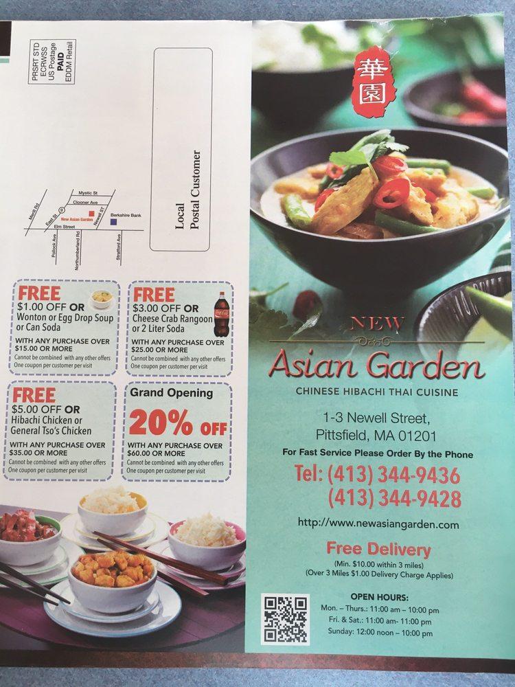 Menu at New Asian Garden restaurant, Pittsfield
