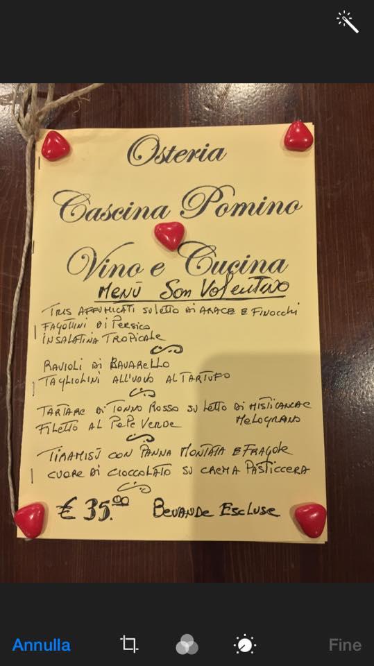 Menu da Osteria Cascina Pomino ristorante, Lissone