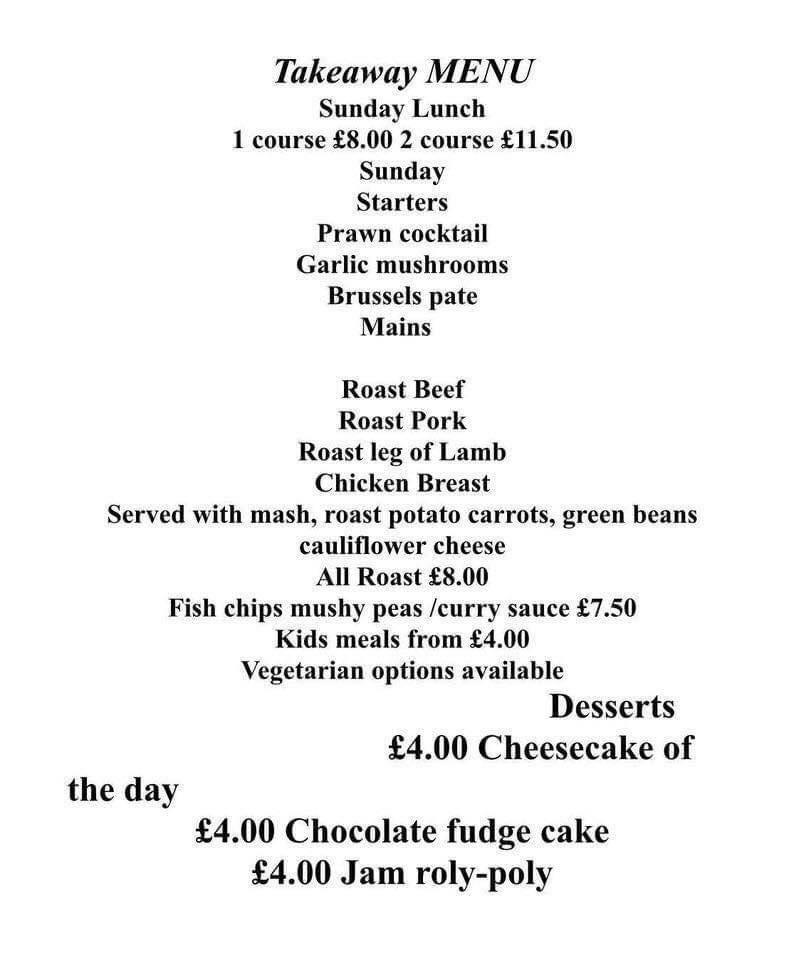 Menu at The Countryman pub & bar, Grimsby