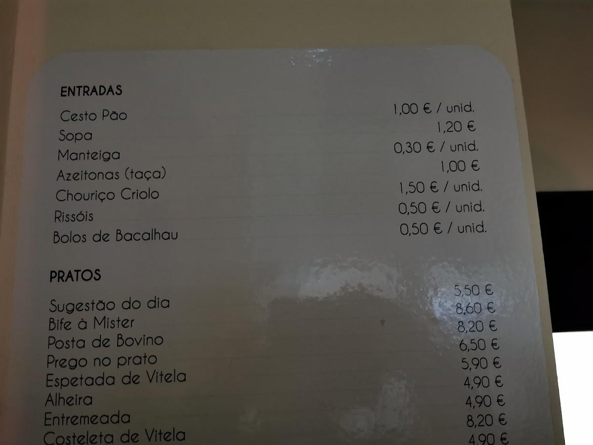Menu at Mister Prego restaurant, Chaves, Alameda Tabolado 3