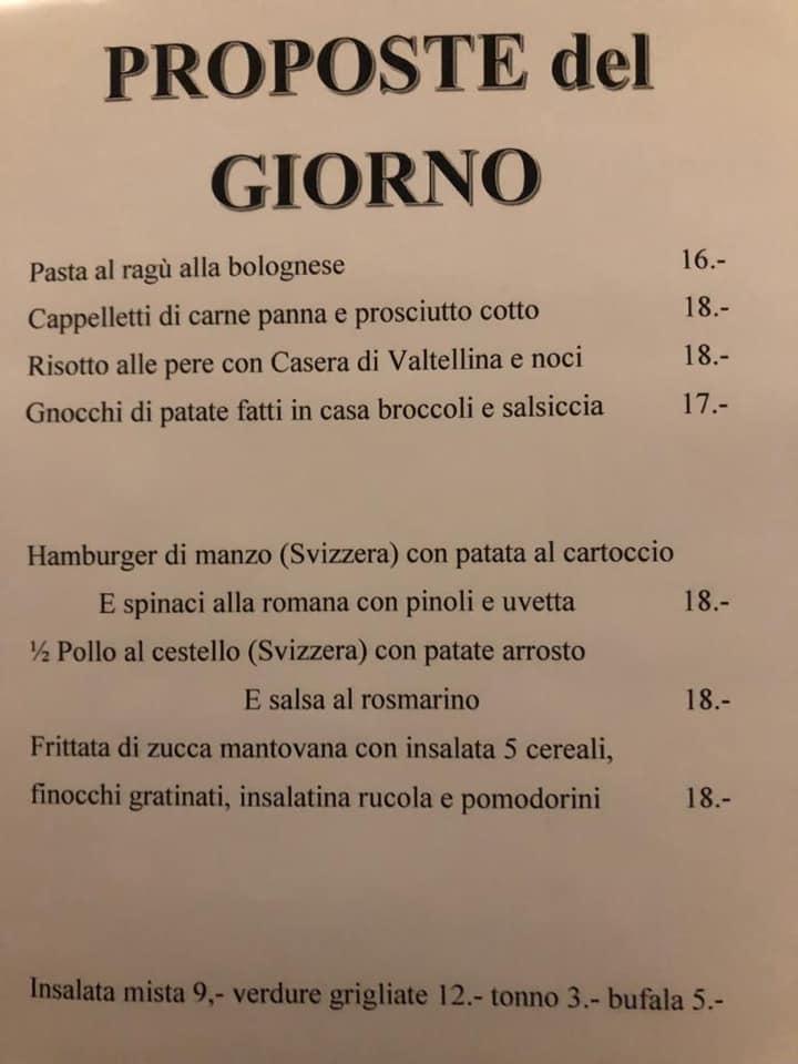 Menu da Casa Emilia - Sapori e tradizione, Lugano