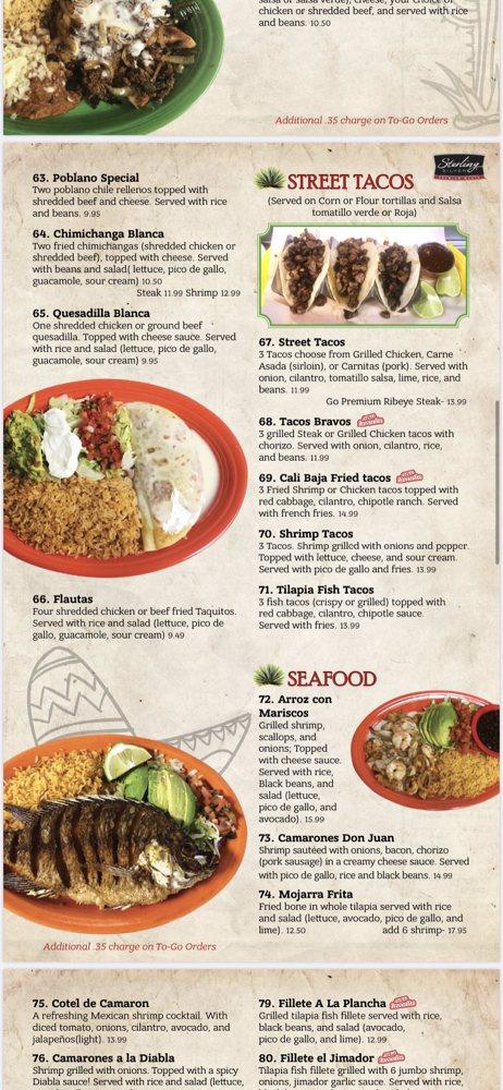 Menu at El Jimador Authentic Mexican Restaurant, Rocky Mount