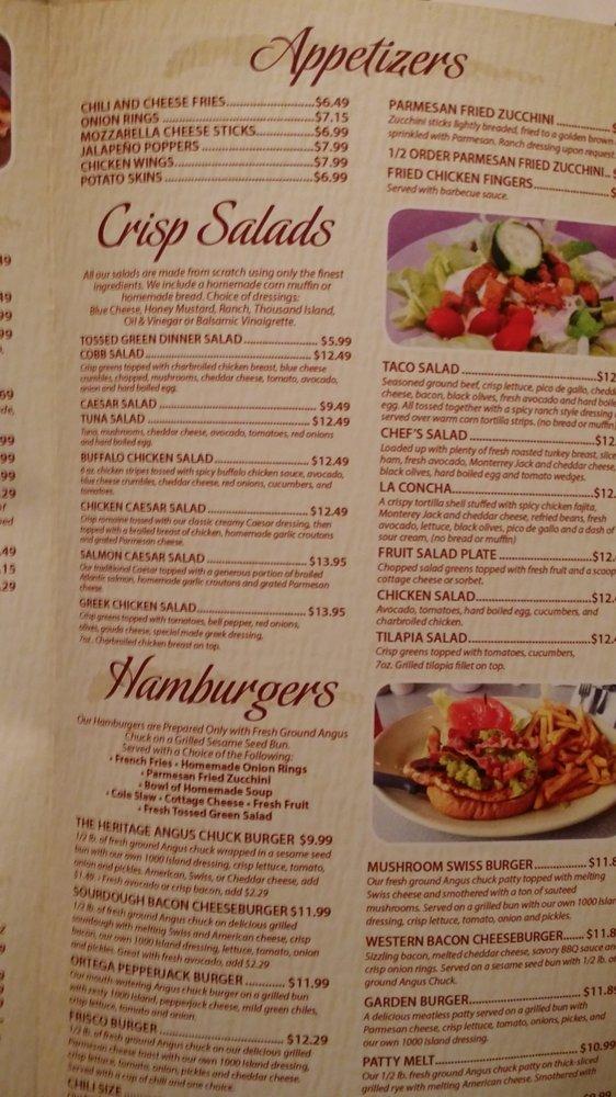 Menu at Heritage Family Pantry restaurant, Lakewood, E Carson St