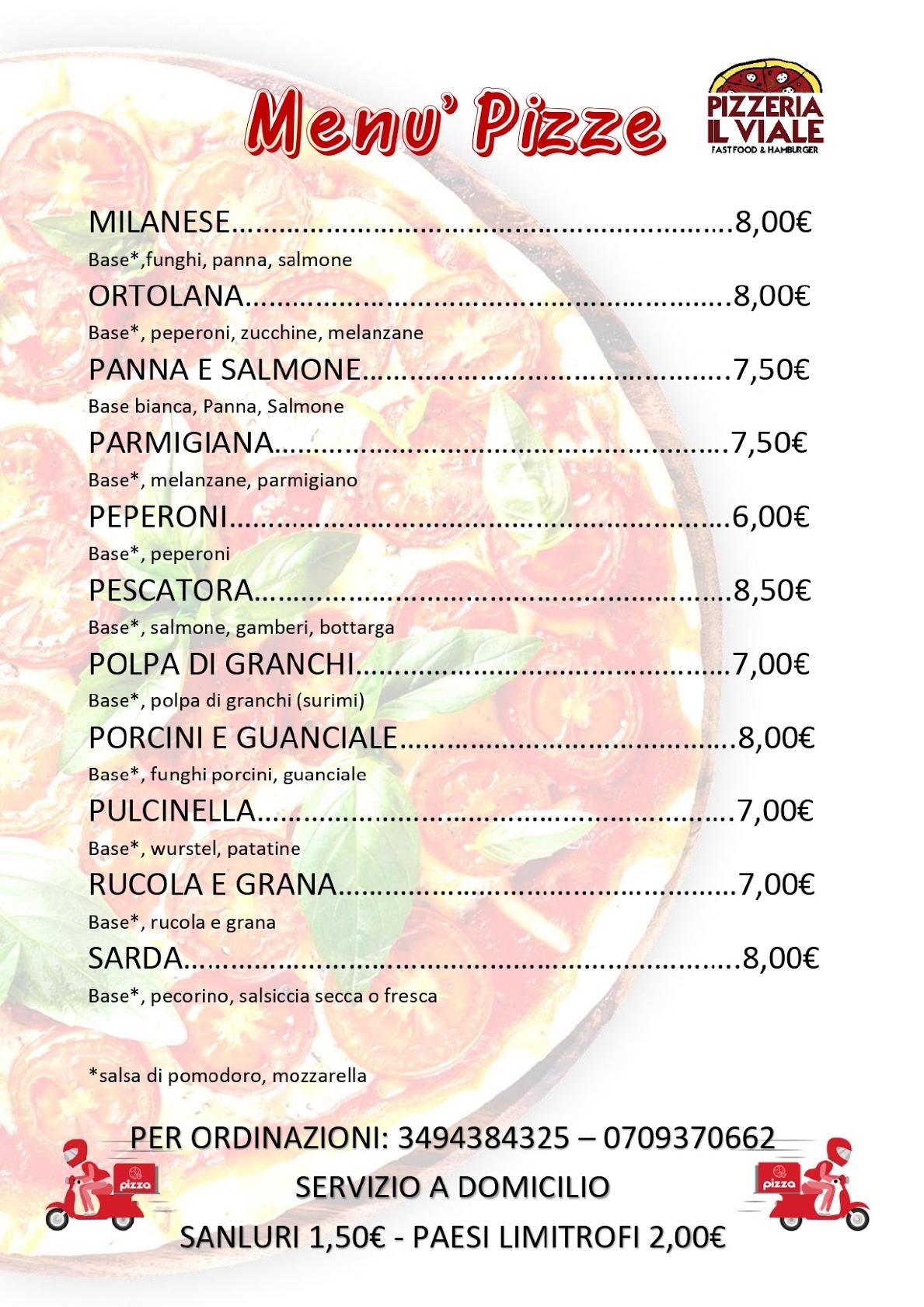 Menu da Elios Pizzeria, Sanluri