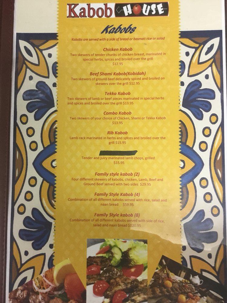 Menu at Kabob House restaurant, Boise