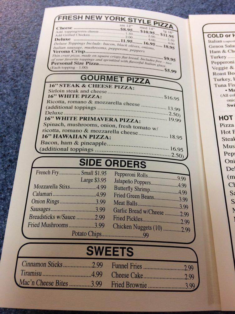 Menu at Verona Café pizzeria, Apopka