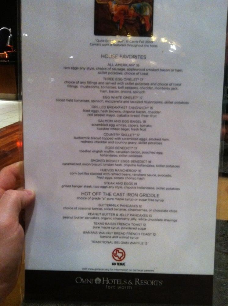 Menu at Cast Iron Restaurant, Fort Worth