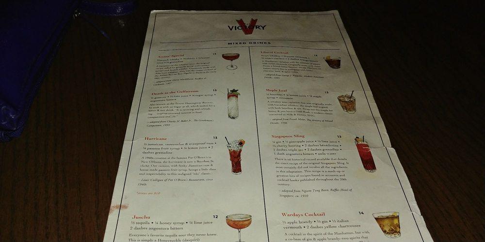 Menu at Small Victory pub & bar, Austin