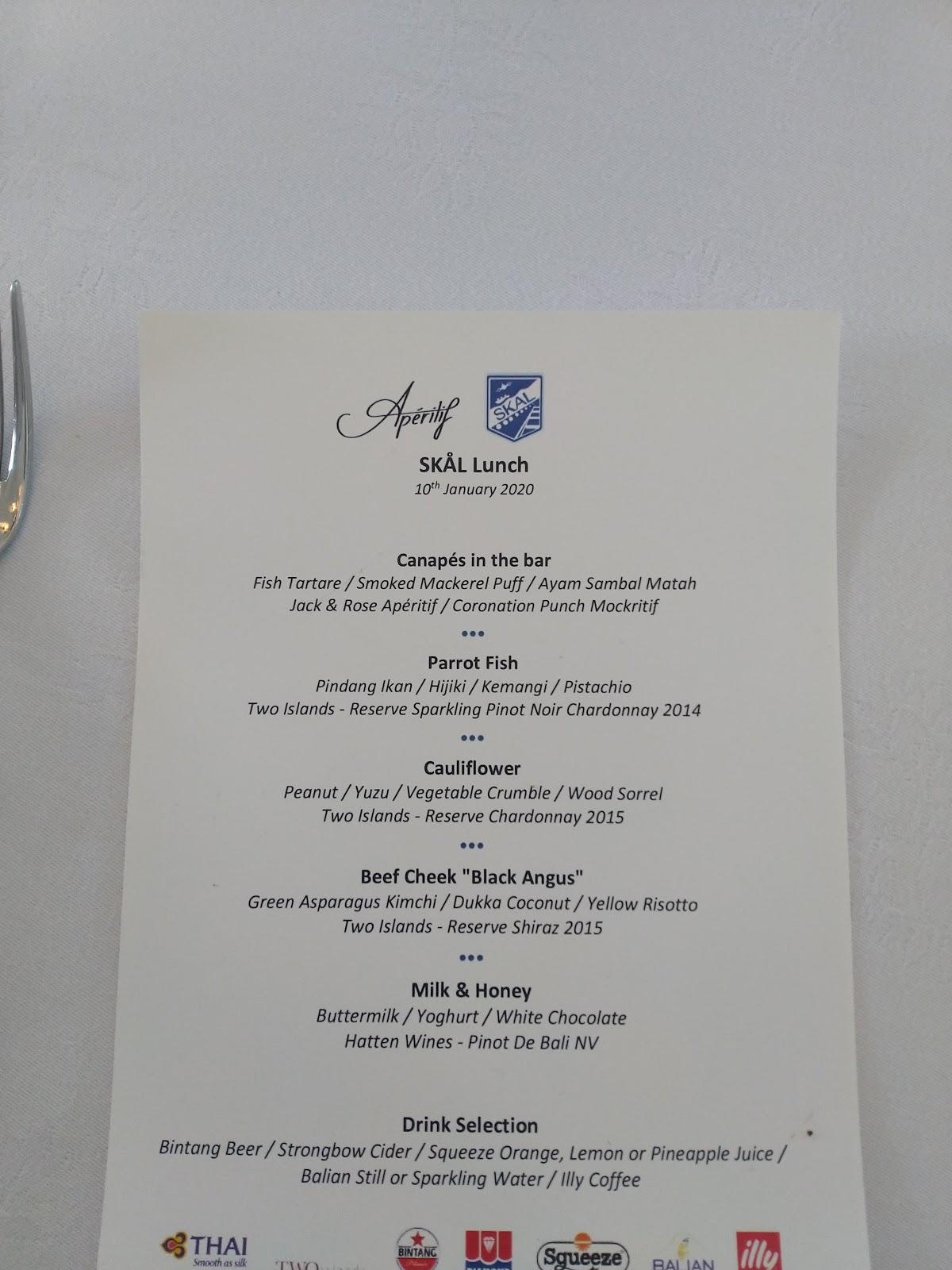 Menu at Apéritif Restaurant, Ubud