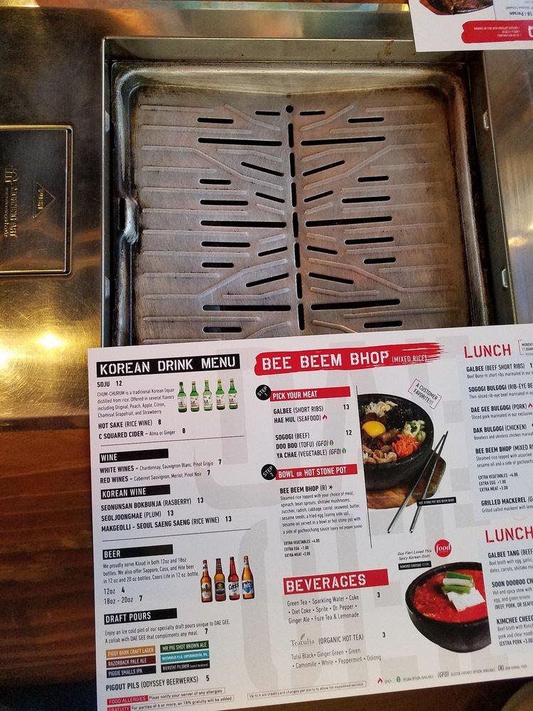 Menu at DAE GEE KOREAN BBQ, Aurora, S Havana St Unit 1