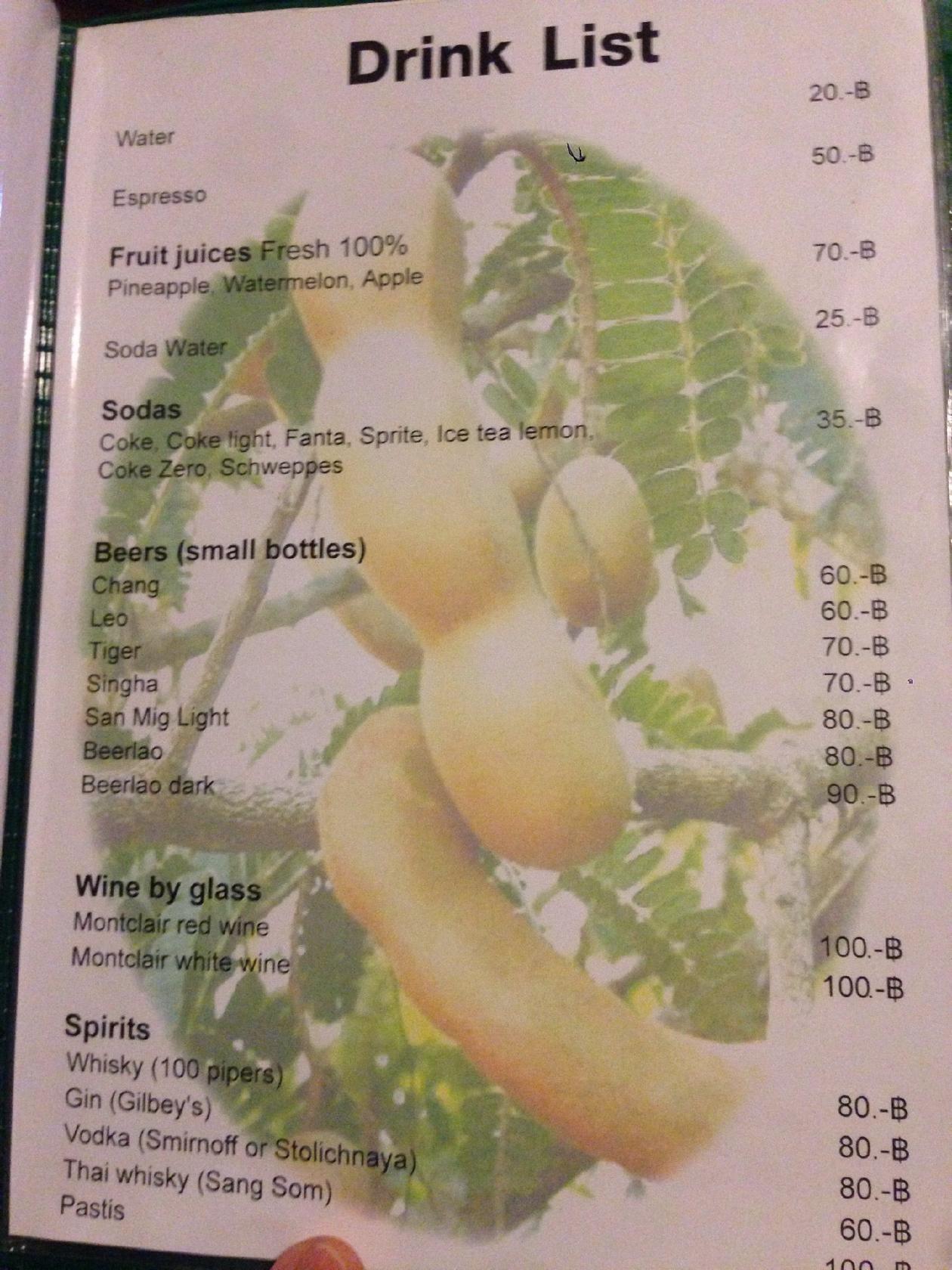 Menu at Green Tamarind Kitchen restaurant, Rawai