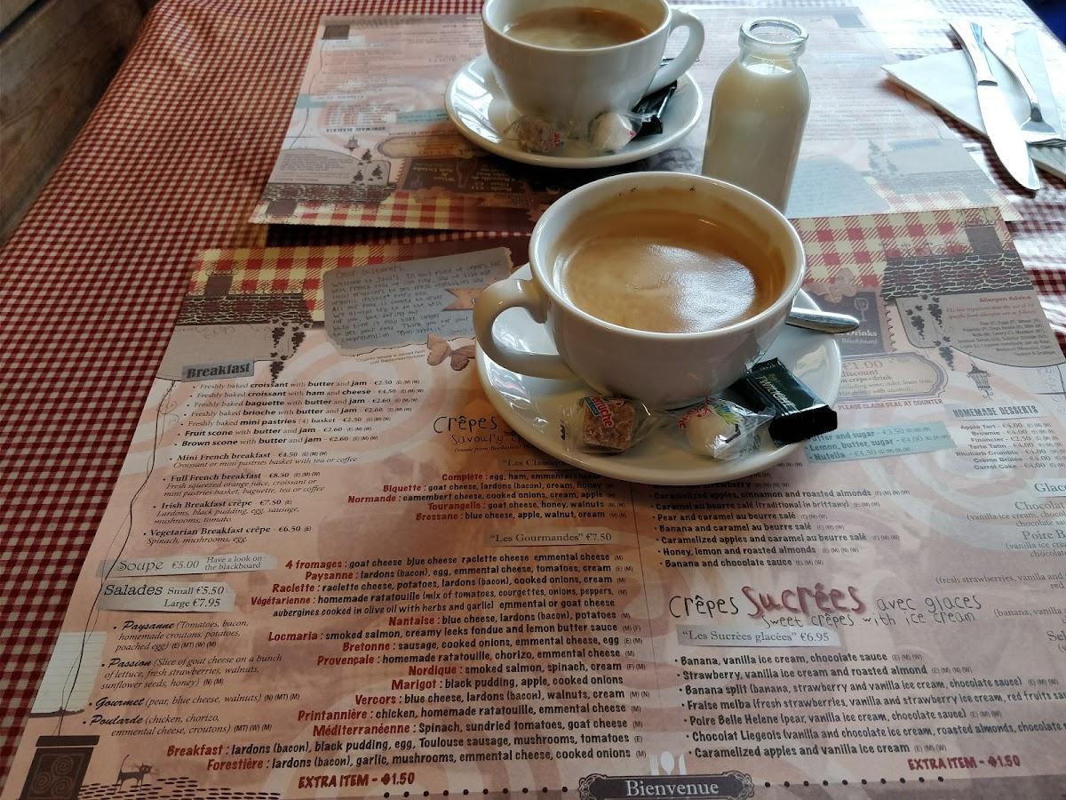 Menu at Java's Cafe, Galway