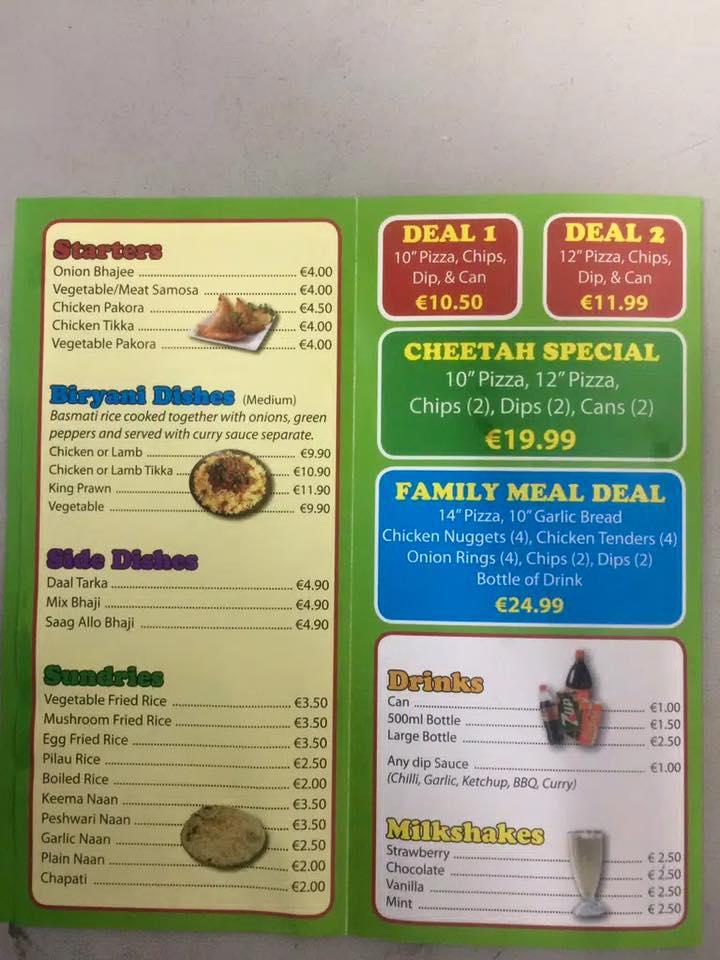Menu at Kebabish moycullen Galway restaurant, Galway