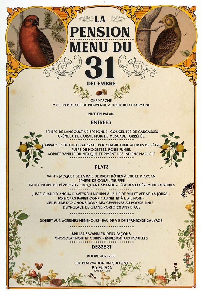 Menu au la pension restaurant, Besançon