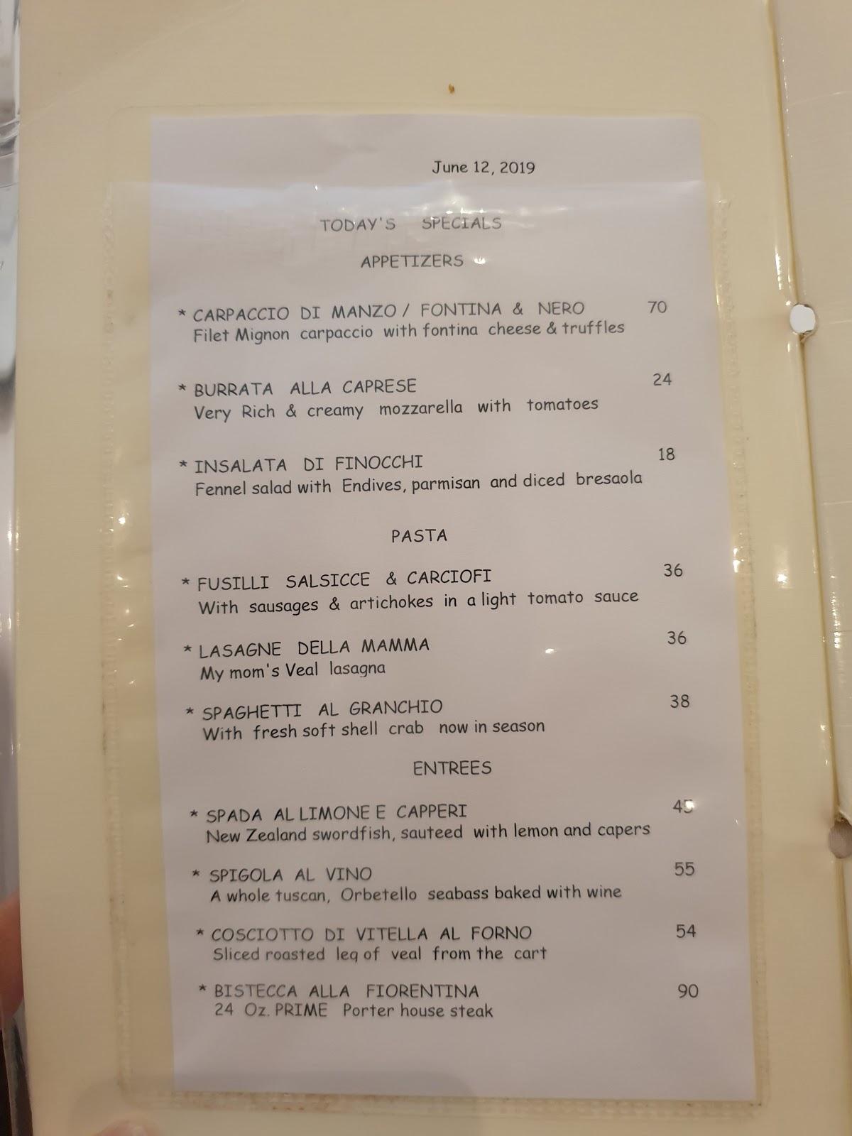 Menu at Madeo Restaurant, West Hollywood, Sunset Blvd