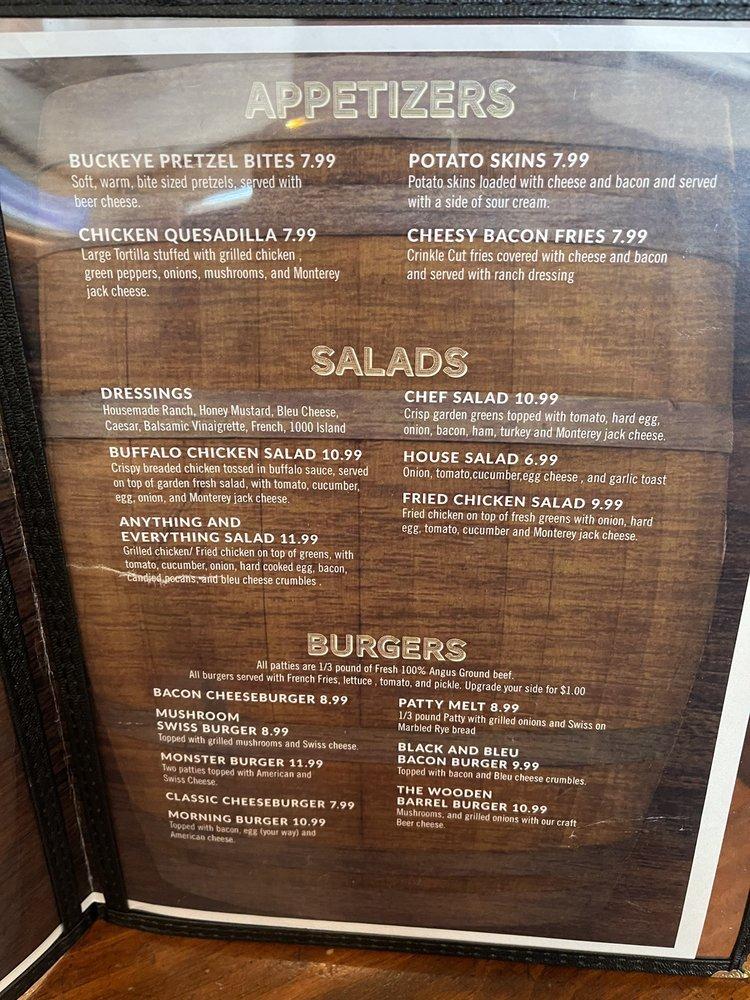 Menu at THE WOODEN BARREL, Olde West Chester