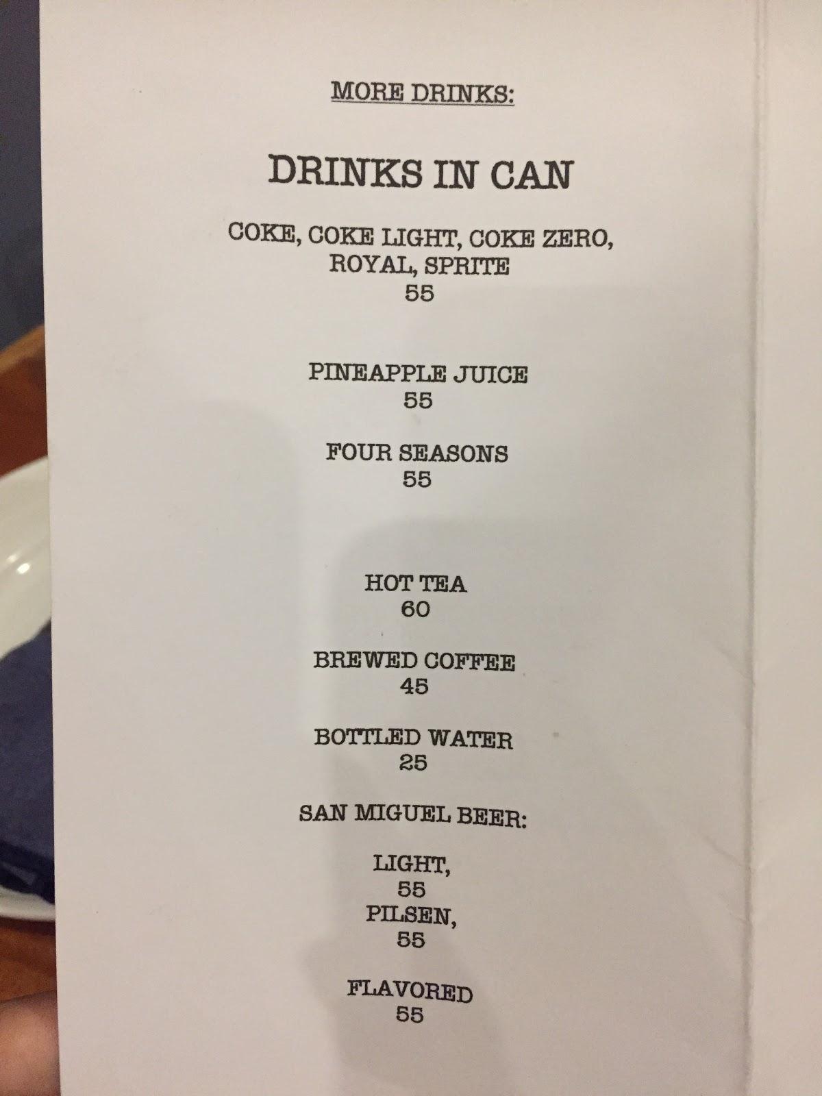 Menu at Adamo Dumaguete restaurant, Dumaguete, Tindalo St
