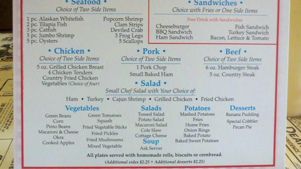 Menu at Mountain View Restaurant, USA, Highway 11 E