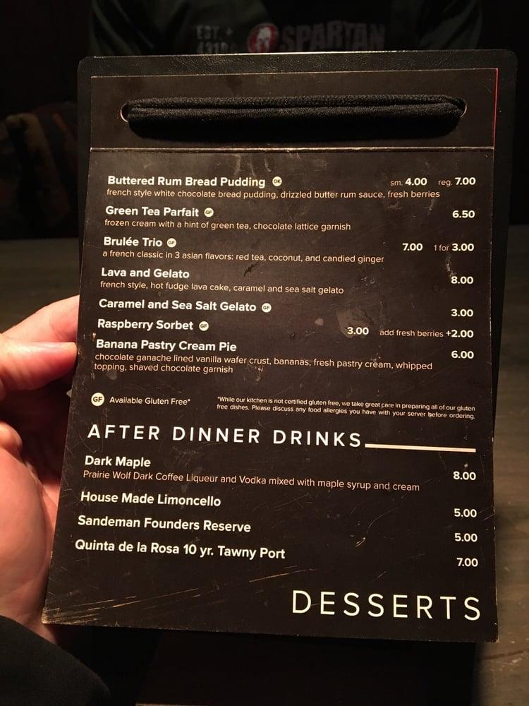 Menu at Roka restaurant, Tulsa