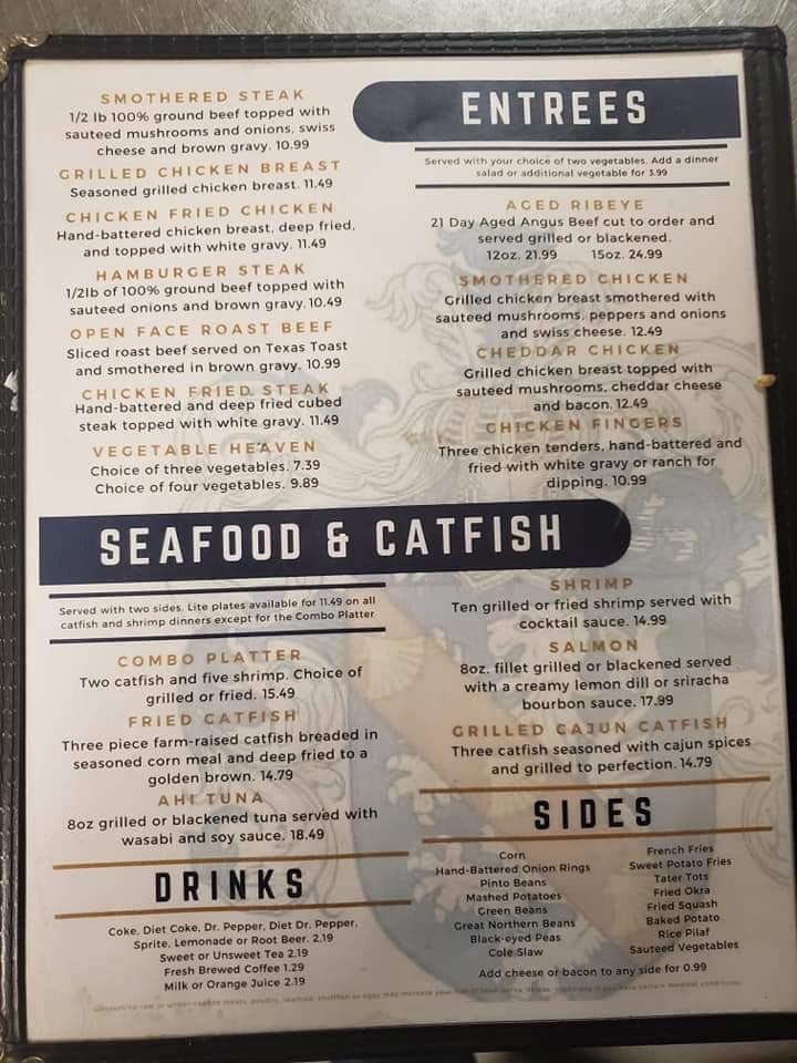 Menu at Taylor's Made cafe, Conway