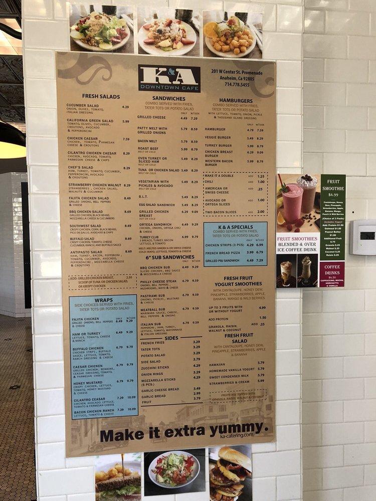 Menu at K&A Cafe / K&A Catering, Anaheim