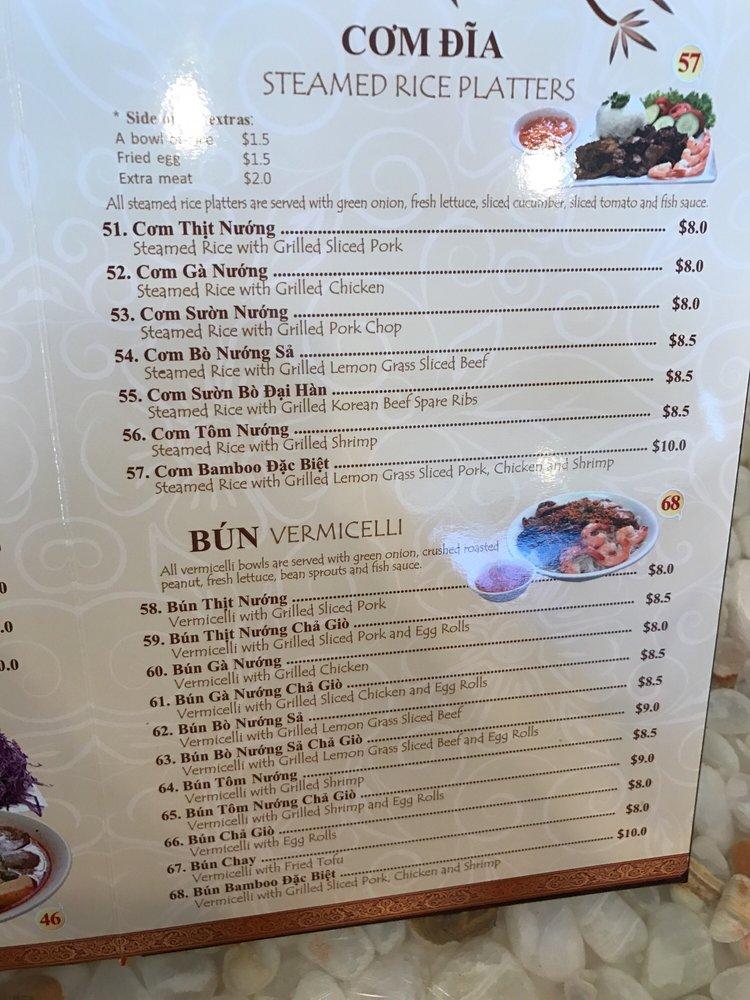 Menu at Pho Oh Yeah restaurant, Houston