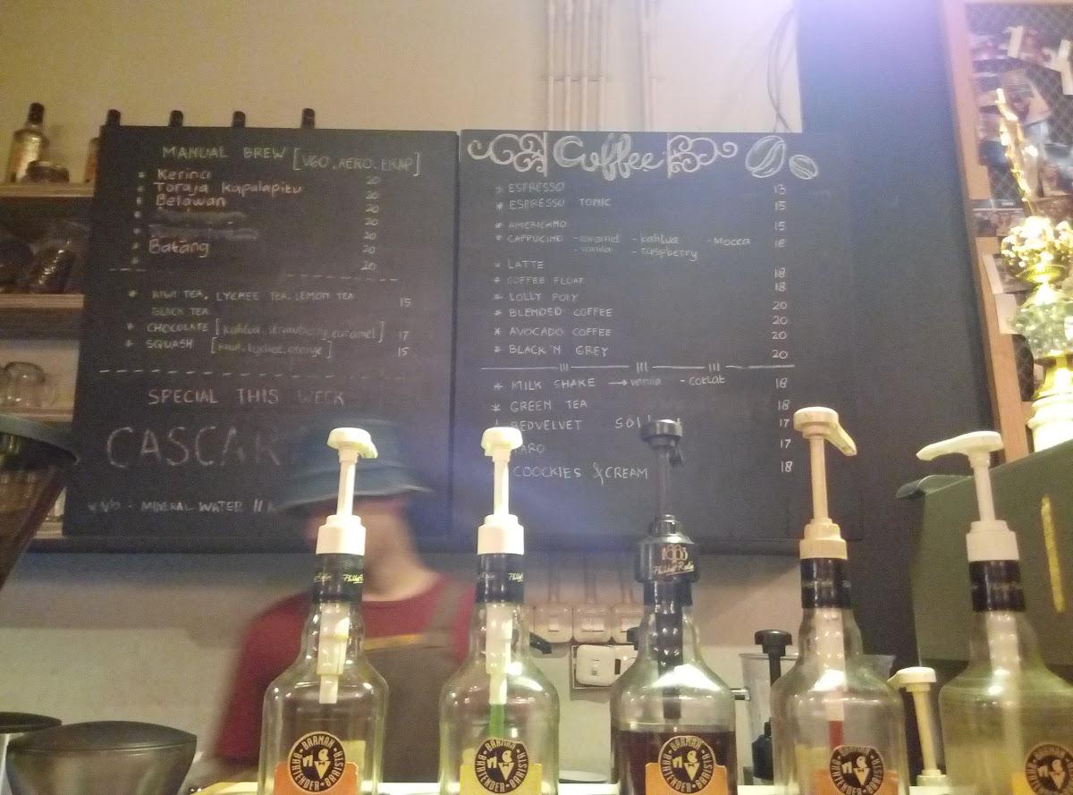 Menu at Pohon Kopi cafe, Surabaya