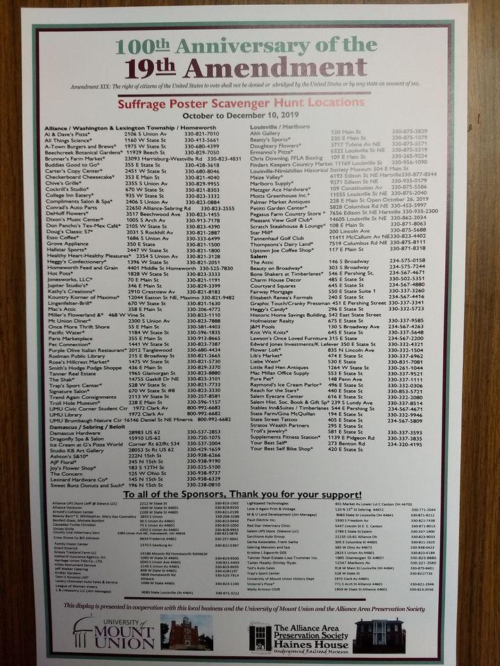 Menu at The Shak cafe, Alliance