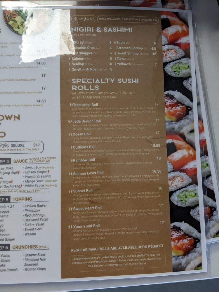Menu at YUMI 優美 sushi•tea•sake restaurant, High Point